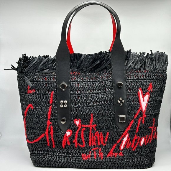 Christian Louboutin | Bags | Christian Louboutin Frangibus Cl Raffia ...